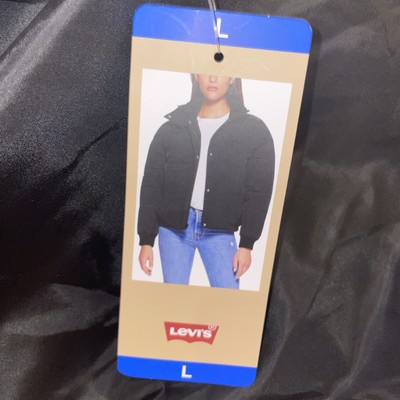 Levi's Ladies' Cinched Puffer Jacket Zipper & Button Closure Black ...