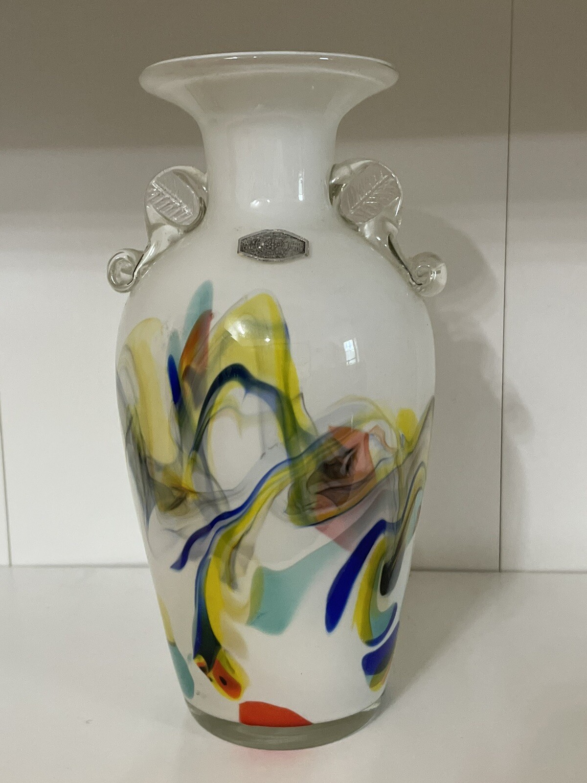 RARE Vintage Dalian Glass Co. Multi Color Art Glass Snowflake Glass ...