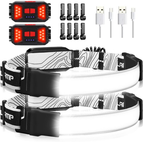 Rechargeable Headlamp, 230°Wide-Angle 1000 Lumens Headlamp Flashlight ...