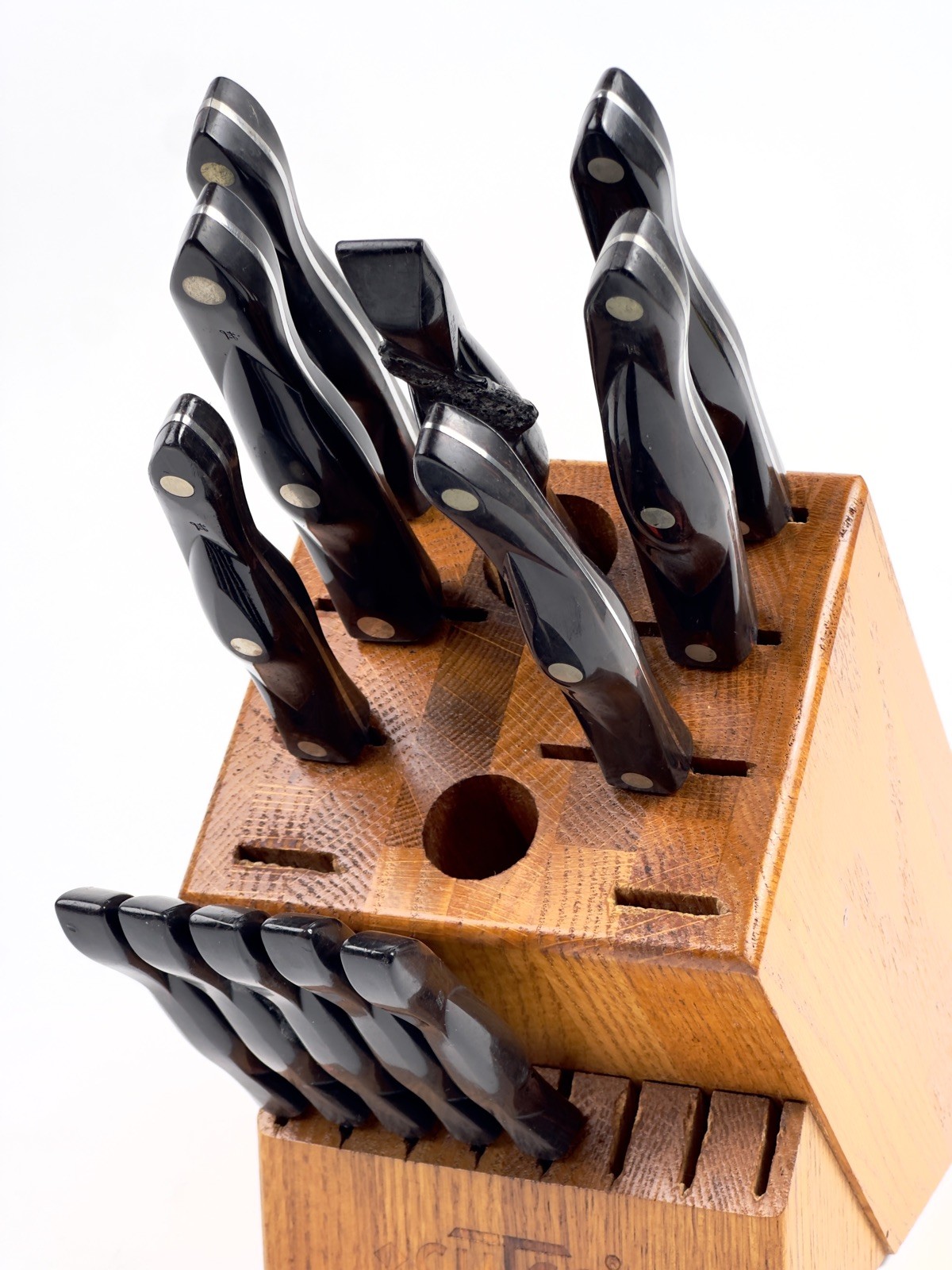 Cutco Knife Set 12 Piece Black Handle w/ Wooden Block | eBay