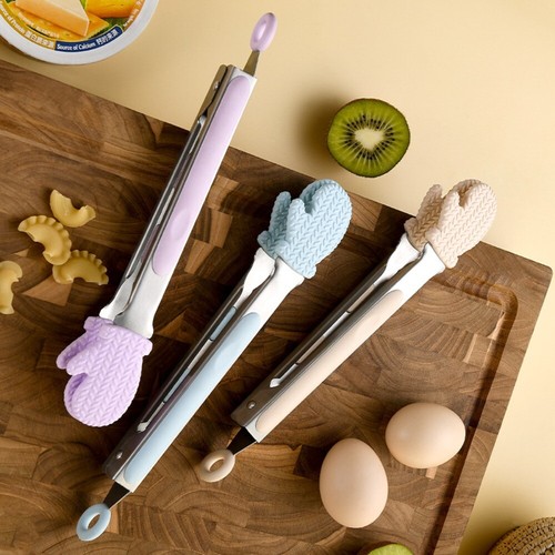 Silicone Barbecue Clip Palm Shape Extended Handle Cooking Utensil ...
