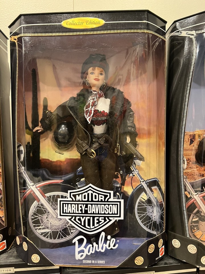 HARLEY DAVIDSON BARBIE DOLL SET OF 9 KEN BIKER COLLECTOR BLONDE ...