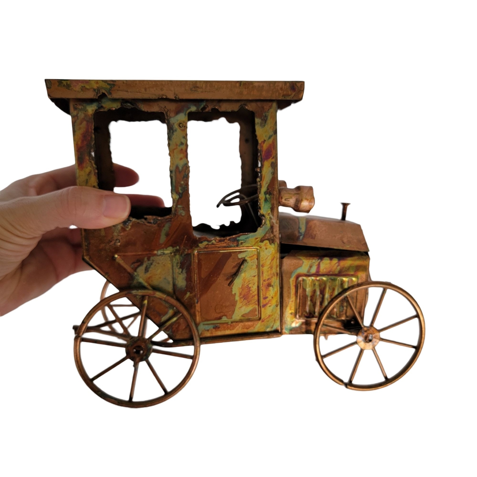 Vintage Brass Copper Model T Style Car Music Box Collectible Home Decor ...