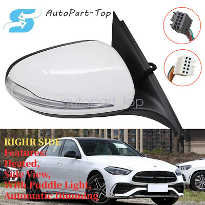 NEW WHITE RIGHT PASSENGER MIRROR FOR MERCEDES C250 C300 C350 C63 2015 ...