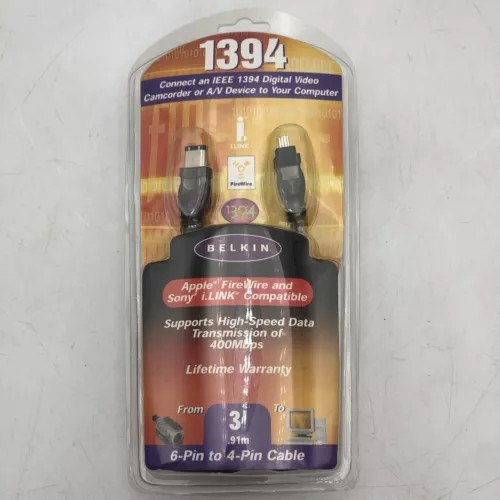 Belkin F3N401-06-ICE 1394 IEEE Firewire 6 Pin To 4 Pin Cab 6' NEW | eBay