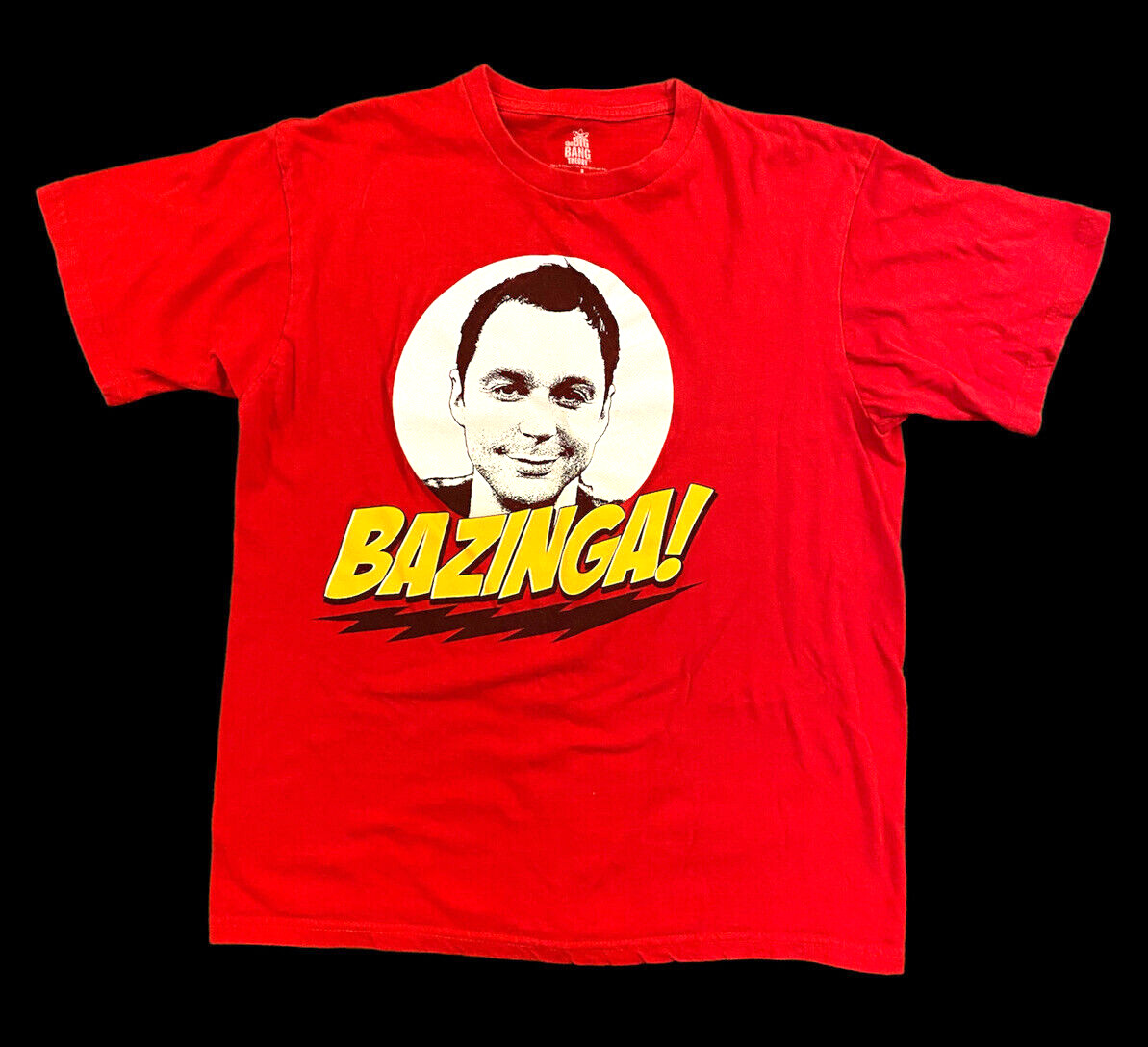 Big Bang Theory Sheldon Bazinga! Red T-Shirt Size L - Gem