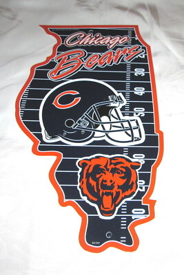 CHICAGO BEARS - ILLINOIS SHAPED SIGN #1 - NEW | eBay