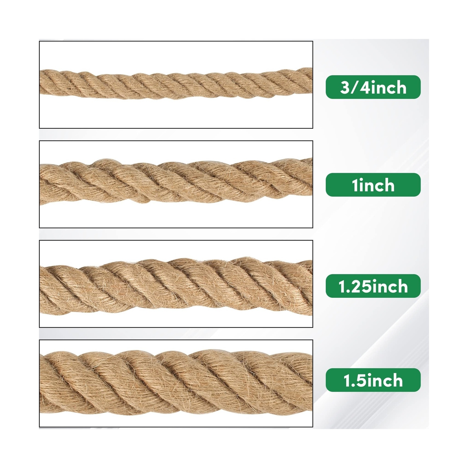 Manila Rope 1.5in x 100ft, Twisted Rope 1.5inch Natural Hemp Rope for ...
