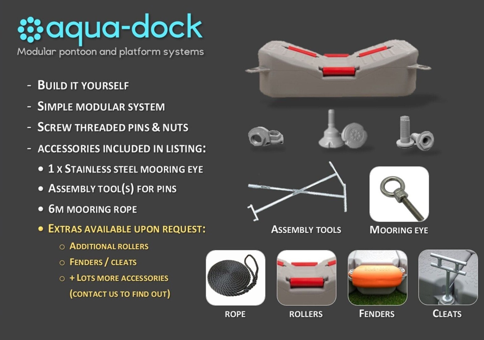 AQUA-DOCK 4m x 2m Drive-On Floating Jet Ski Dock (also for small boat ...