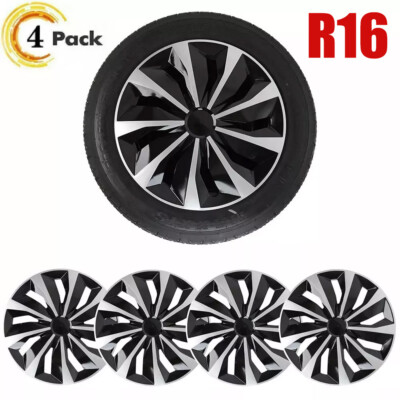 4X 16" Inch Wheel Covers Snap On Full Hub Caps Fit for R16 Tire & Steel ...