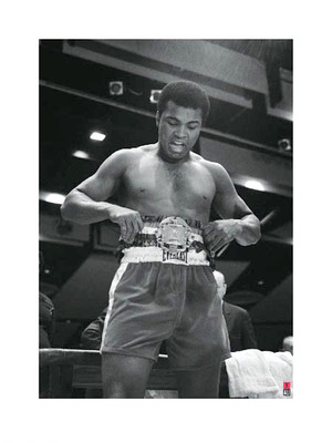 Muhammad Ali CHAMPIONSHIP BELT Classic B&W Photography Boxing POSTER ...