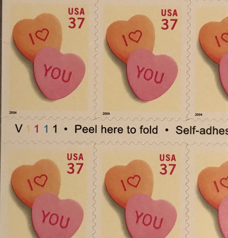 SCOTT #3833a CANDY HEARTS CONVERTABLE BOOKLET OF 20 SELF-ADHESIVE MNH ...