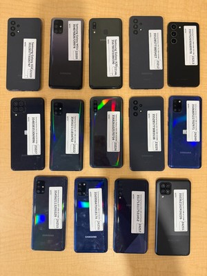 Lot of 14 Samsung Phones - DM1 (S23), A51, A50, A32, A31, A30s, A22 ...