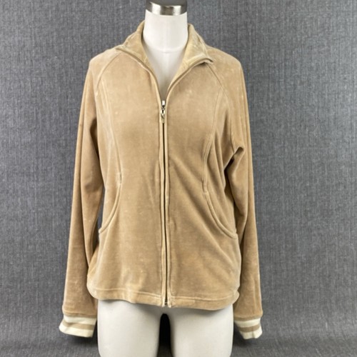 Danskin Women's Full Zip Casual Beige / Light Brown Fleece Jacket size ...