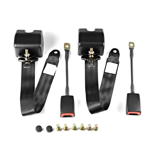 2 Set Universal 3 Point Inertia Seat Belts Retractable Car Safety ...