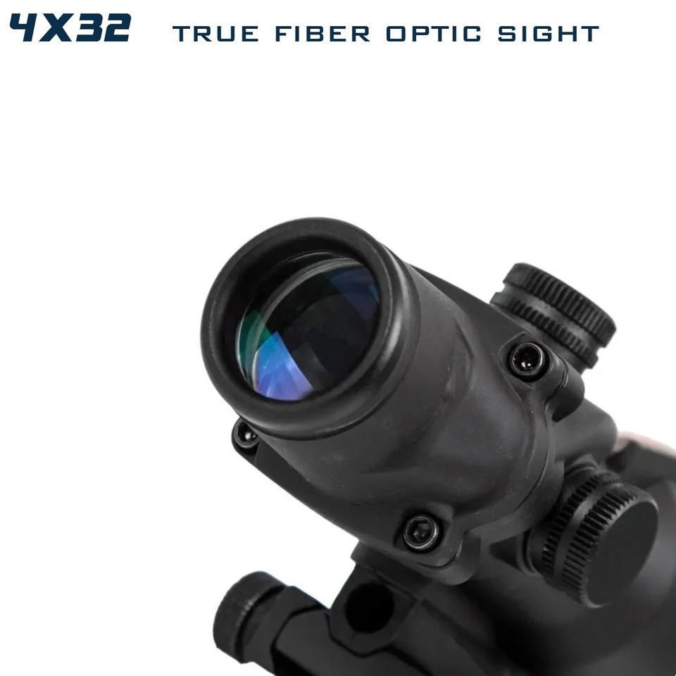 ACOG 4x32 True Fiber Optic Red Green Chevron Illuminated Tactical Sight ...