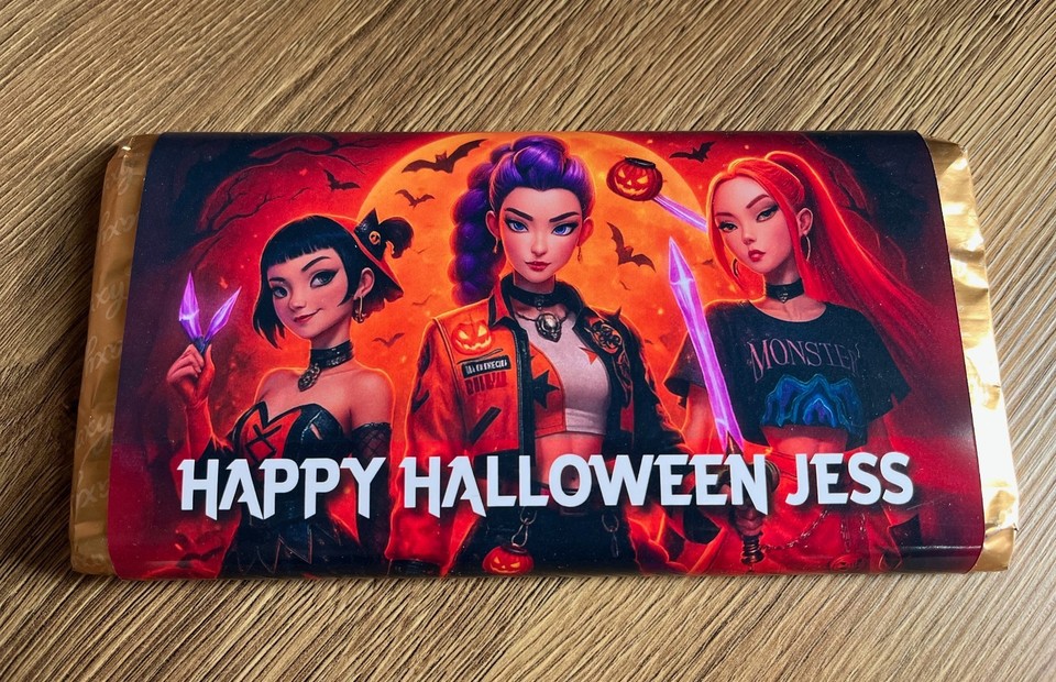 K-pop Demon Hunters Themed Novelty Personalised Choc Bar Wrapper ...