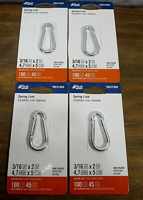 Blue Hawk Lot of 4 Spring Link 3/16" Medium Duty Zinc Plated Free Ship ...