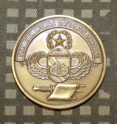 US Army 96th Civil Affairs Battalion (Airborne) Bronze Challenge Coin ...