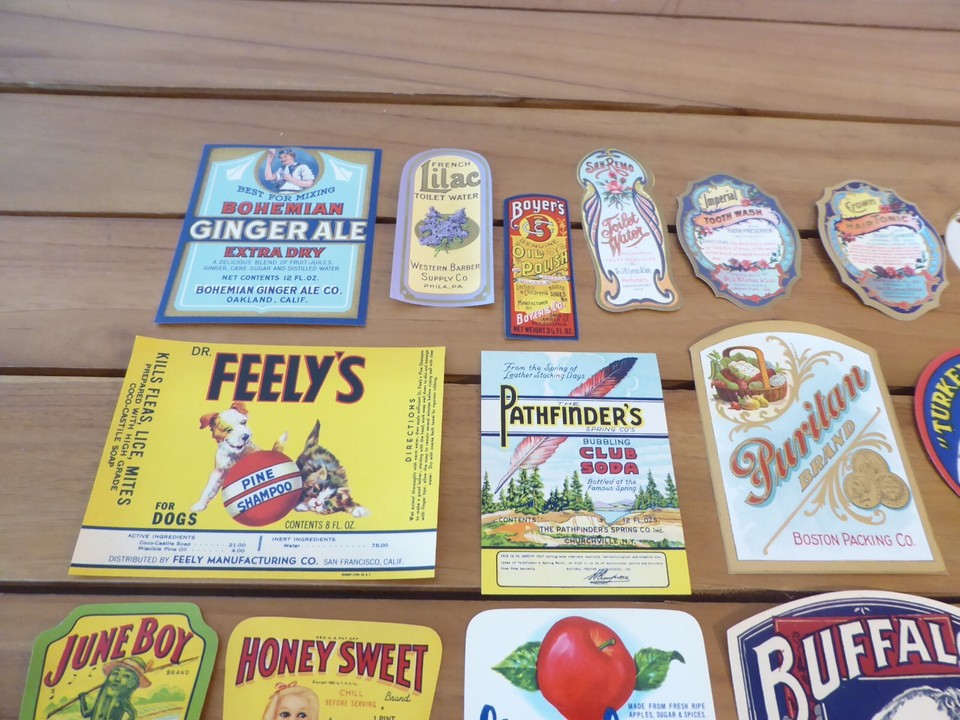 55 WHOLESALE VINTAGE C1910-1950 LABELS QUACK MEDICINE COSMETIC BEER ...