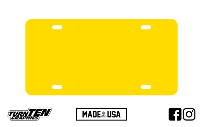Blank Plastic Yellow Vanity License Plate | eBay