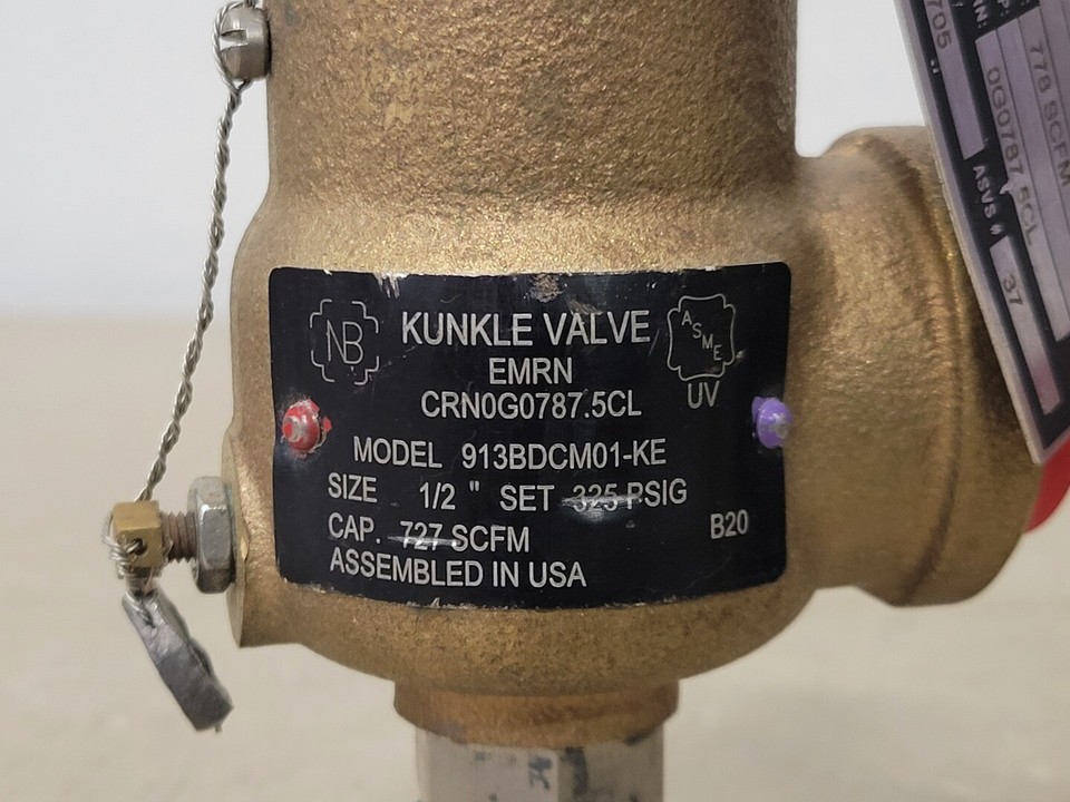 KUNKLE 1/2" Safety Relief Valve 913BDCM01-KE | eBay