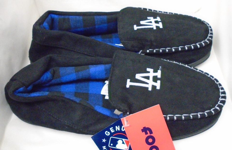 Men's Los Angeles Dodgers Moccasins House Shoes Slippers with Flannel ...