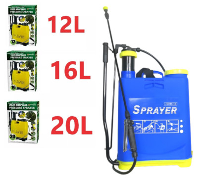 12L 16L 20L KNAPSACK PRESSURE SPRAYER WATER SPRAY BOTTLE BACKPACK WEED ...