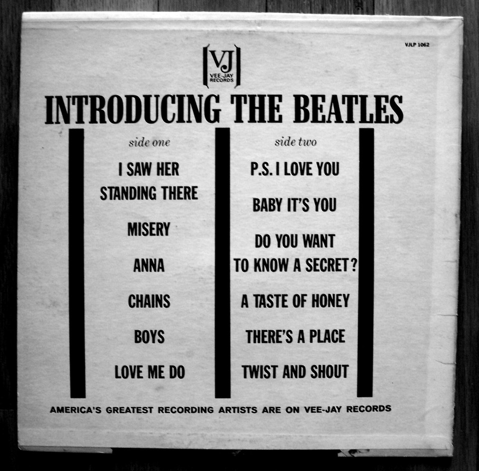 INTRODUCING THE BEATLES Bracket VEE JAY label - STEREO- Black Label ...