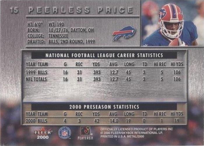 2000 Fleer Metal Peerless Price #15 for sale | eBay