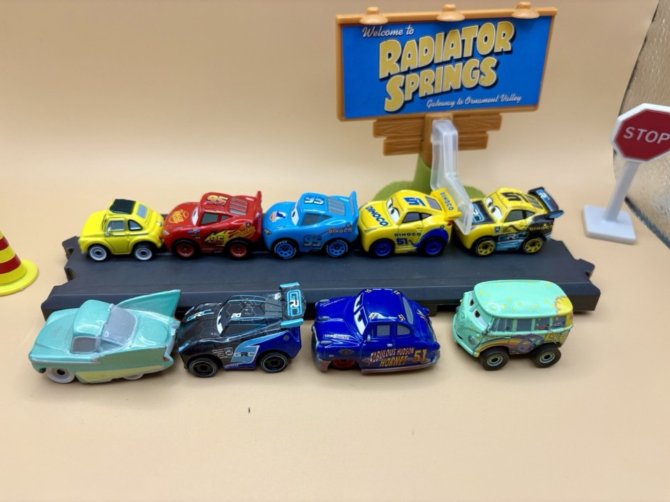 Disney Pixar Cars Mini Racers Lot 9 Dinoco Lightning, Luigi, GRC Storm ...