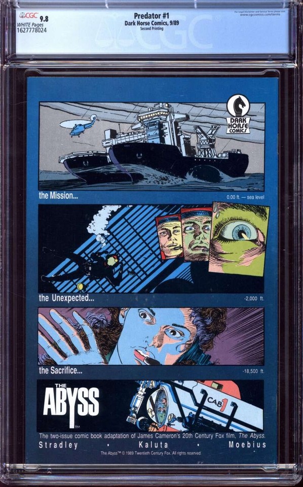 PREDATOR #1 CGC 9.8 WHITE PAGES // 1ST APPEARANCE PREDATOR IN COMICS ...