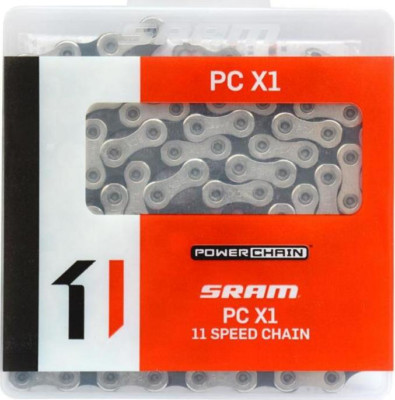 SRAM PC-X1 11-Speed Chain 118L PowerLock MTB Solid Pin Silver/Black CN ...