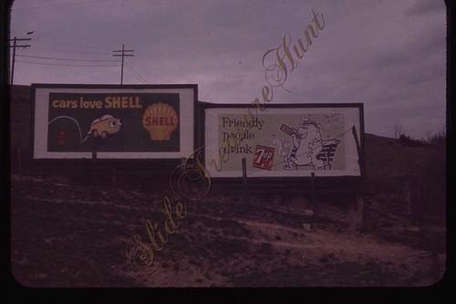 Shell Gas Oil 7up Soda Pop Billboard Sign 1950s 35mm Slide | eBay