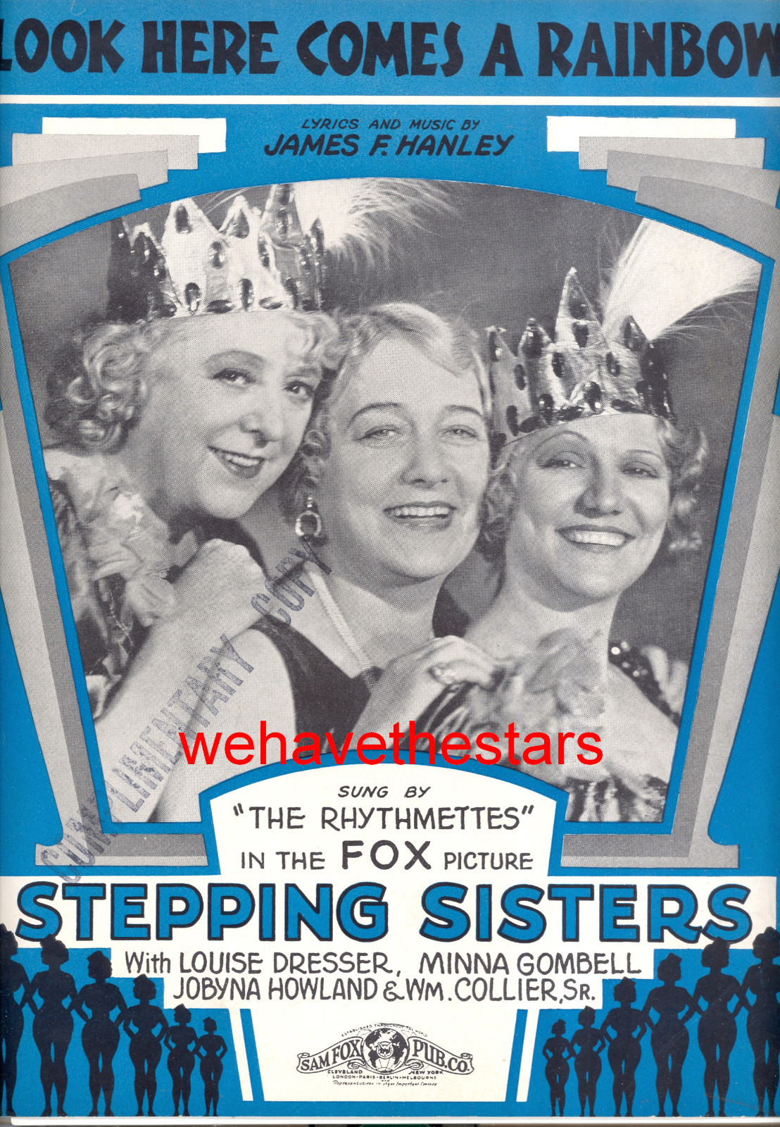 STEPPING SISTERS Sheet Music "Look Here Comes A Rainbow" Louise Dresser ...