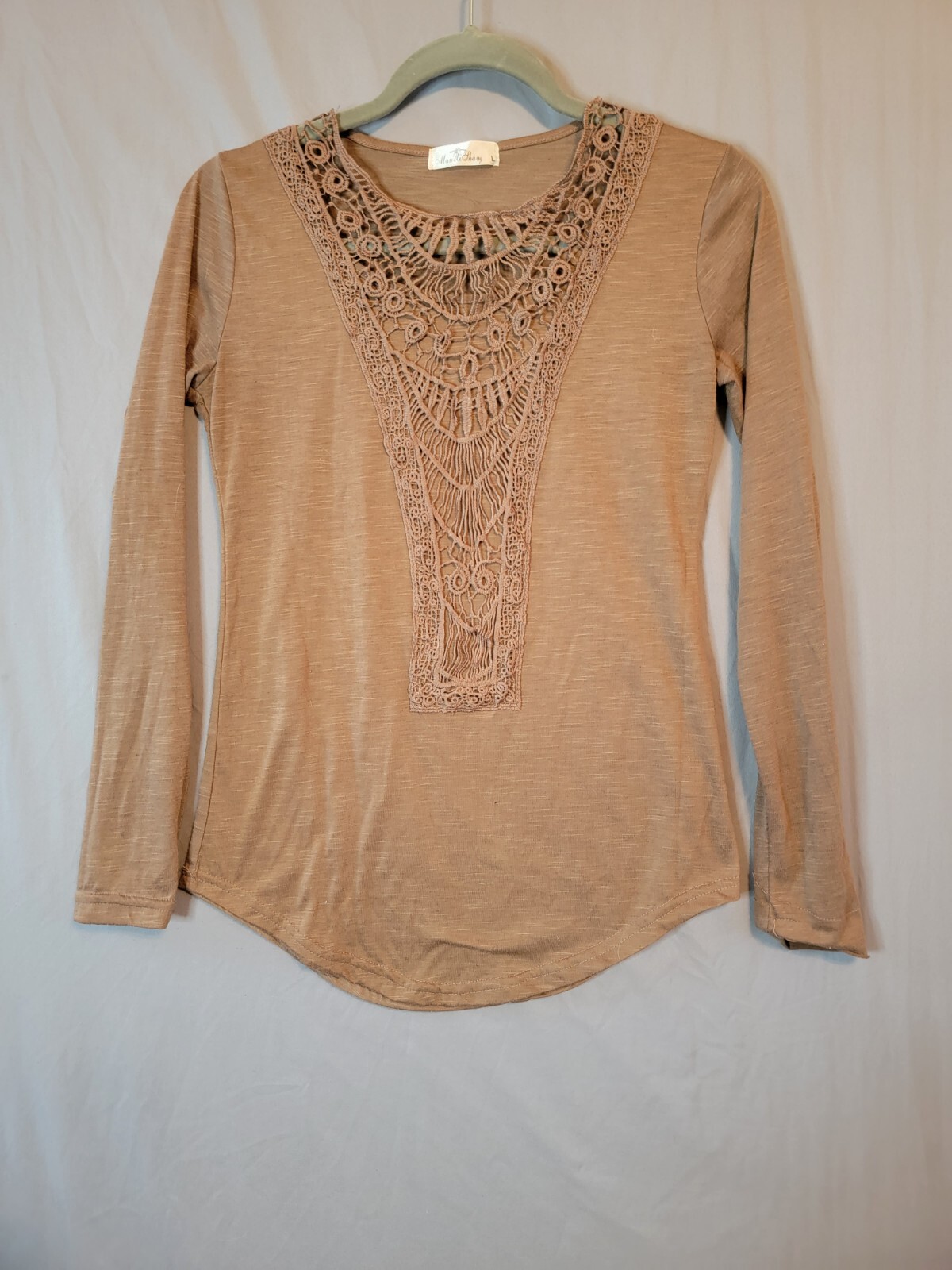 Man Hi Shang Women's Size Large Brown Crochet Front Top | eBay
