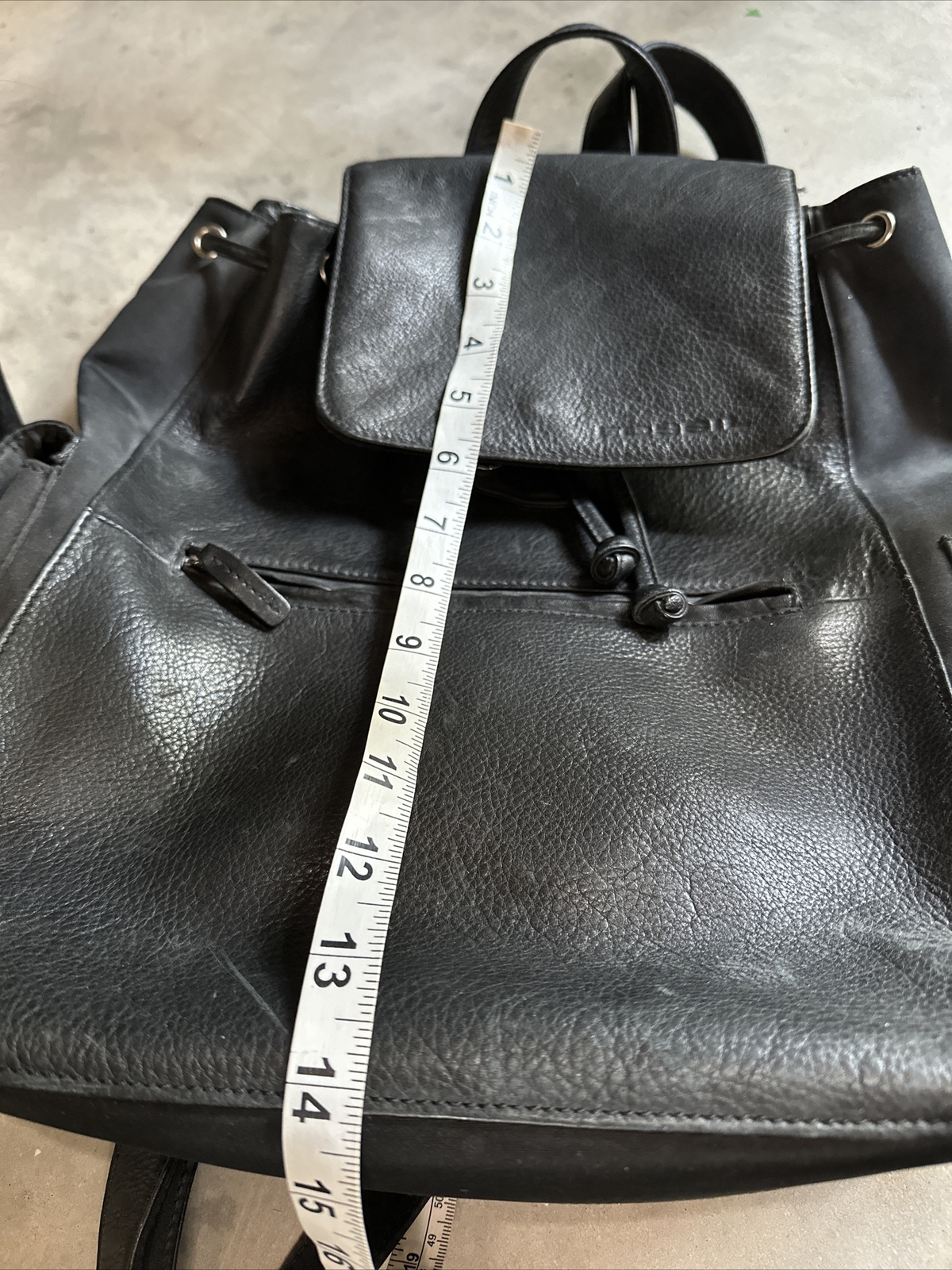 Fossil Vintage Leather Backpack Black Flap top Purse … - Gem