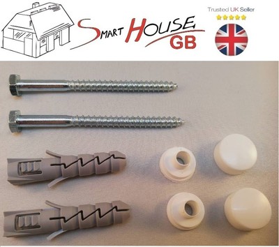 WC TOILET PAN BIDET FIXING KIT SET SCREWS PLUG WASHER WHITE CAP | eBay
