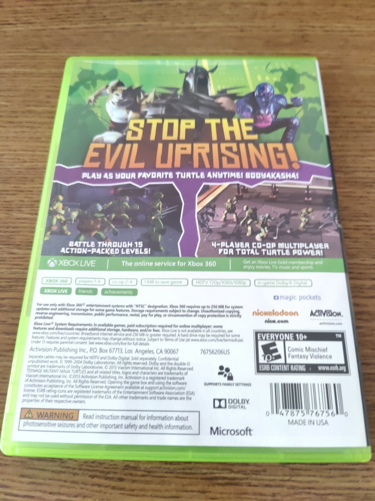 Teenage Mutant Ninja Turtles: Xbox 360 Disc + Case -no manual | eBay