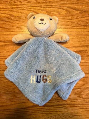 Cutie Pie Teddy Bear Hugs Baby Lovey Security Blanket Blue White Tan 15 ...