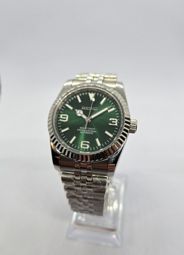 SEIKO MOD EXPLORER GREEN NH35 AUTOMATIC MOVEMENT SAPPHIRE CRYSTAL BRAND ...