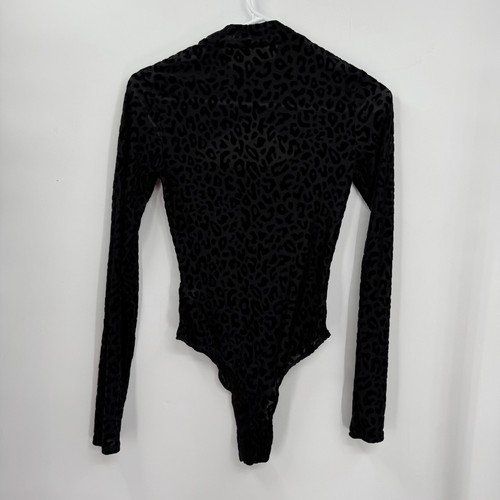Lulus Womens Black Velvet Leopard Print Body Suit sz | eBay