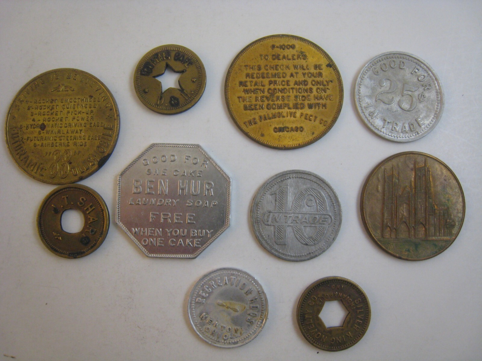 LOT OF 10 VINTAGE TOKENS, TRADE + | eBay