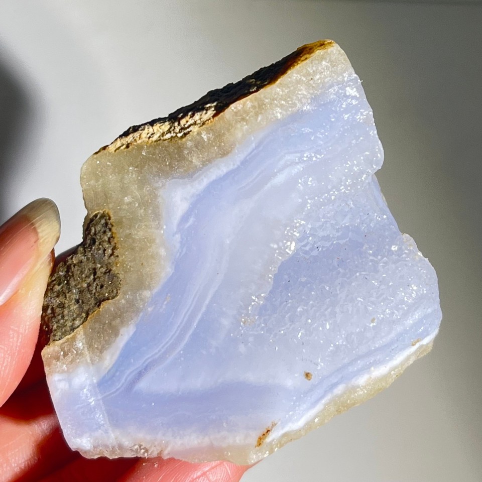 105g Natural Rough blue lace Agate chalcedony Healing Reiki Stone ...