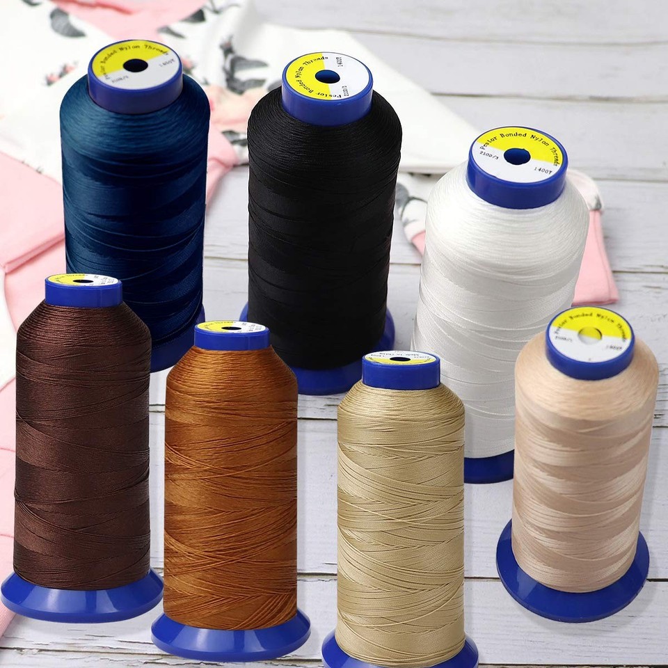 1400 Yards Bonded Nylon Thread for Sewing Heavy Duty Nylon Thread Navy ...
