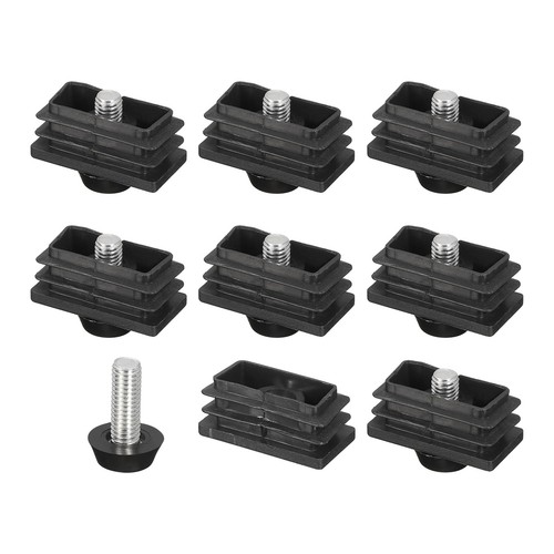 8 Set Leveling Feet, M8x20x40mm Plastic Square Adjustable Furniture Leg ...