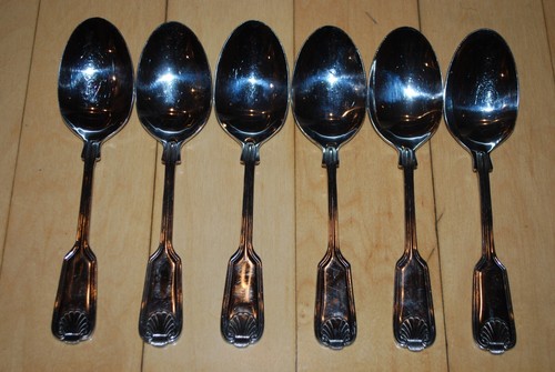 Wallace Country Shell 18/10 Stainless Glossy Table Spoons 7" Set of 6 ...