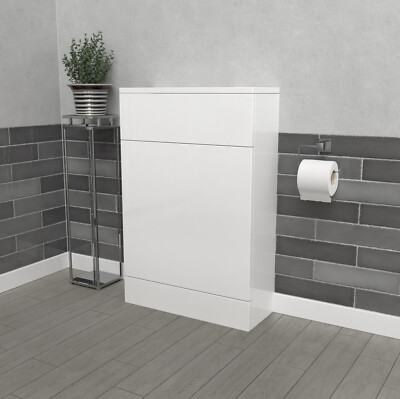Nes Home White 500mm Freestanding Back To Wall WC Unit Flat Pack ...