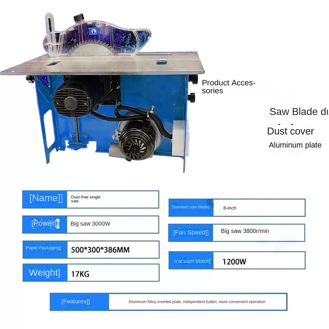 Precision Push Table SawSilent Brushless Multifunctional Folding Table ...