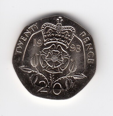 1993 TWENTY PENCE 20p BrUncirculated Condition Extremely Nice 20p Coin ...